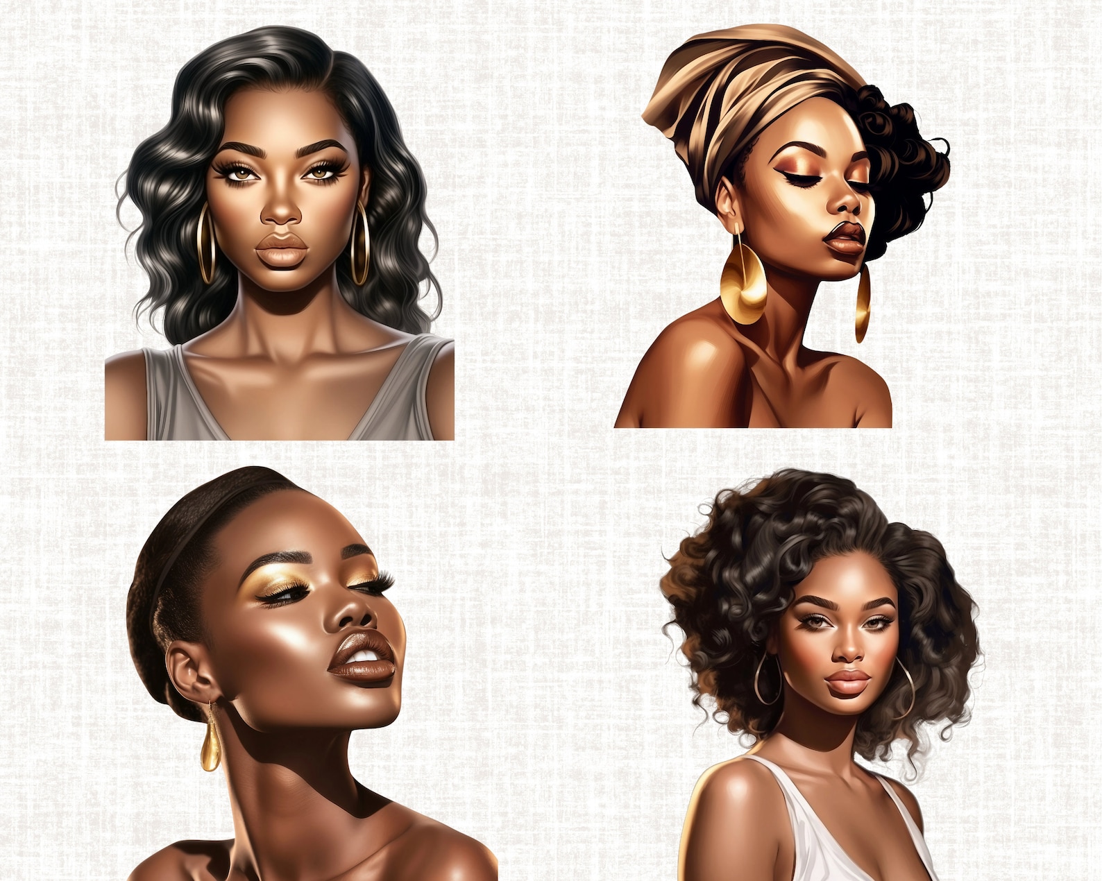 Black Diva Clipart Elegant Girl PNG Chic African American - Etsy