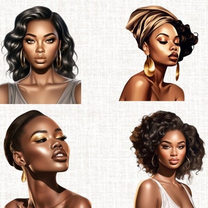 Black Diva Clipart, Elegant Girl PNG, Chic African American Woman ...