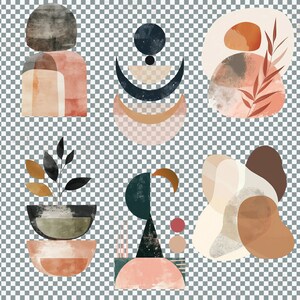Boho Clipart Bundle Bohemian Elements Illustration PNG Abstract Boho ...