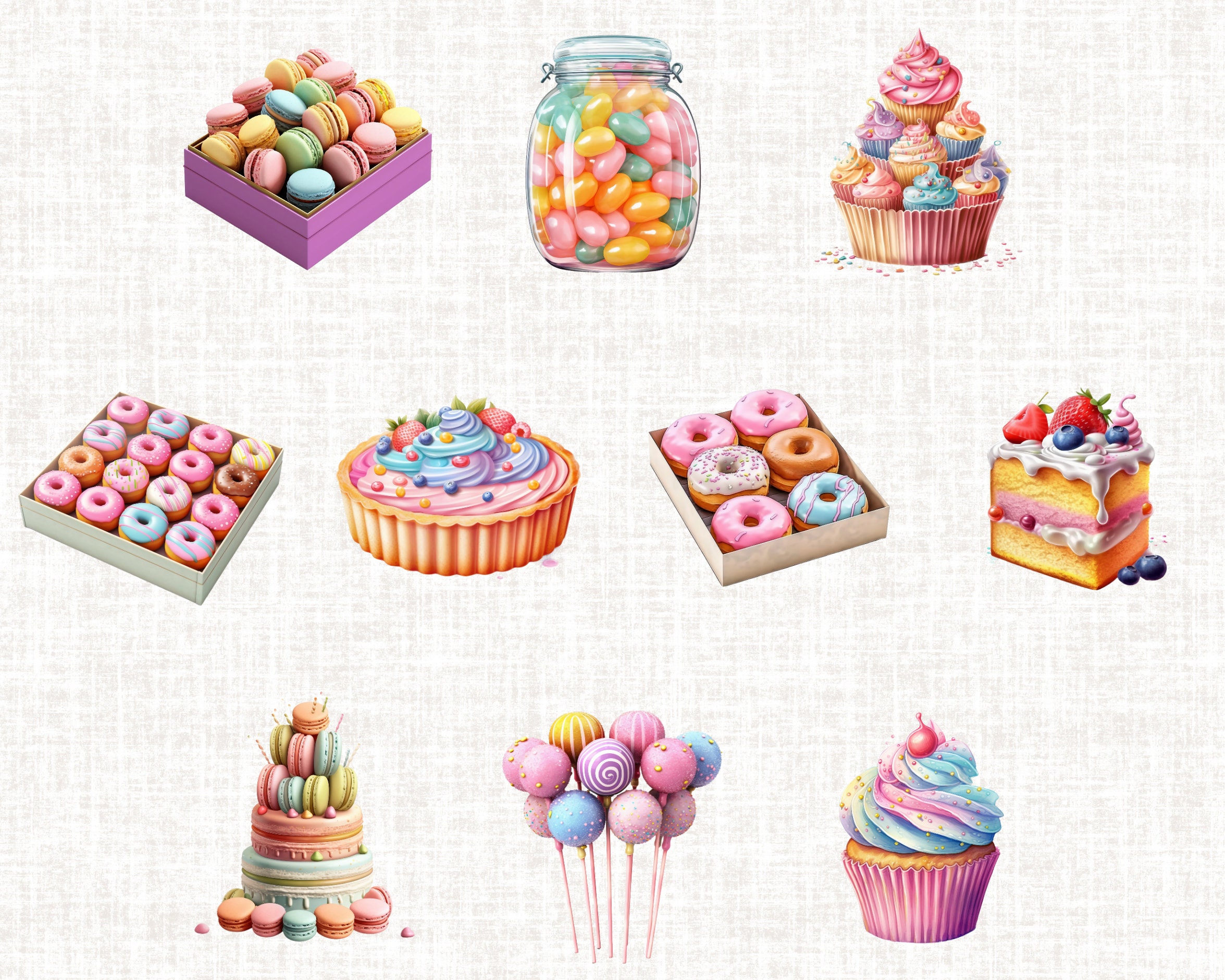 Pastel Sweets Clipart MEGA Bundle Pastel Birthday Clipart - Etsy