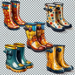 Rain Boots Clipart Bundle, Wellington Boots, Welly Clipart, Garden ...