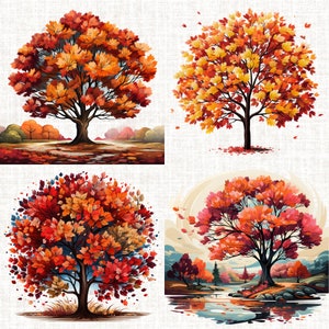 Autumn Tree Clipart, Fall Tree Graphics, Fall Leaves Illustration ...