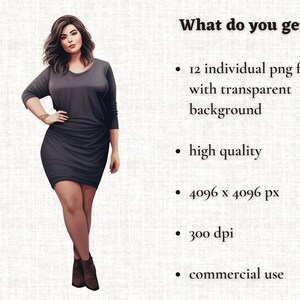 Curvy Girl Clipart, Fashion Girl PNG, Plus Size Girl Image, Plus Size ...