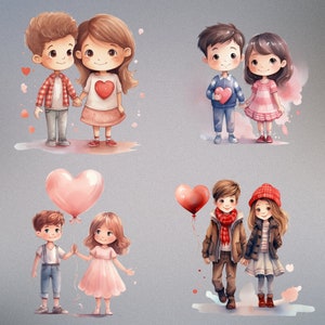 Valentine Kids Clipart Bundle Cute Children Love Graphics Be My ...