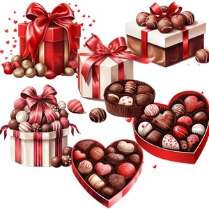 Valentine's Chocolates Clipart, Box of Chocolates for Valentine's Day ...