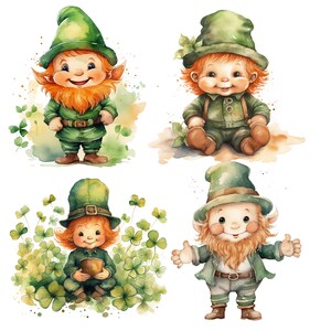 Cute Leprechaun Clipart St. Patrick's Day PNG Bundle Saint Patricks ...