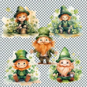 Cute Leprechaun Clipart St. Patrick's Day PNG Bundle Saint Patricks ...