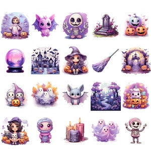 Cute Halloween Clipart, Pink Halloween Clipart, Pastel Halloween ...