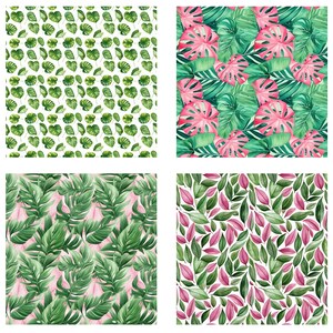 Tropical Leaves Seamless Pattern Exotic Leaves Background Monstera Leaf ...