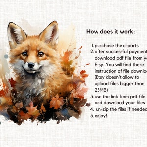Autumn Fox Clipart, Cute Fox Images, Watercolor Fox PNG, Woodland ...