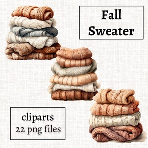 Autumn Sweater Clipart Bundle Sweater Weather PNG Fall - Etsy