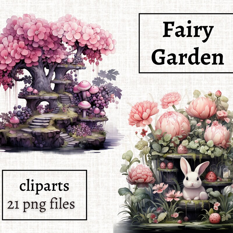Fairy Garden Clipart - Etsy