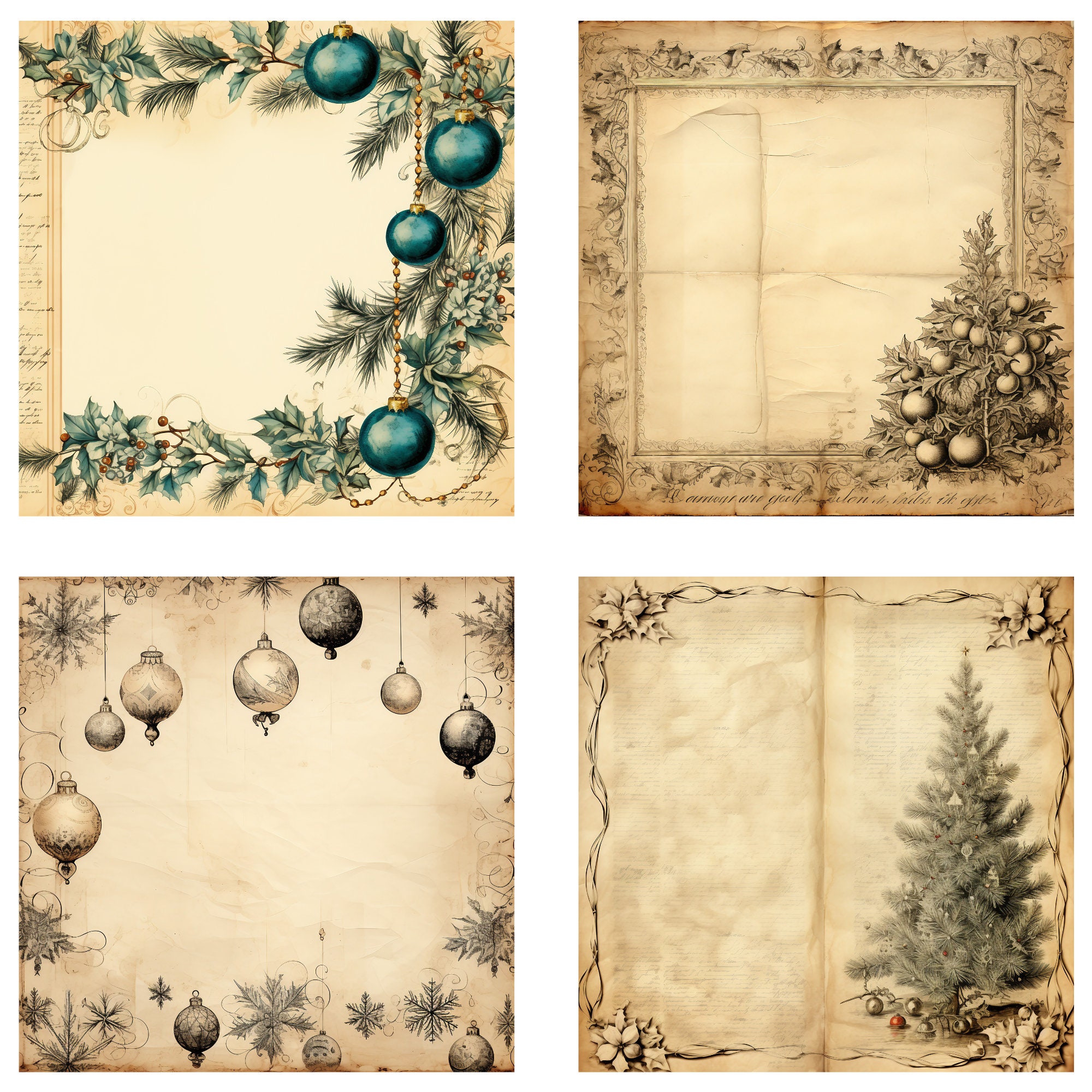 Vintage Christmas Paper Retro Christmas Background Old - Etsy