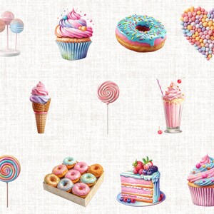 Pastel Sweets Clipart MEGA Bundle, Pastel Birthday Clipart, Sweets ...