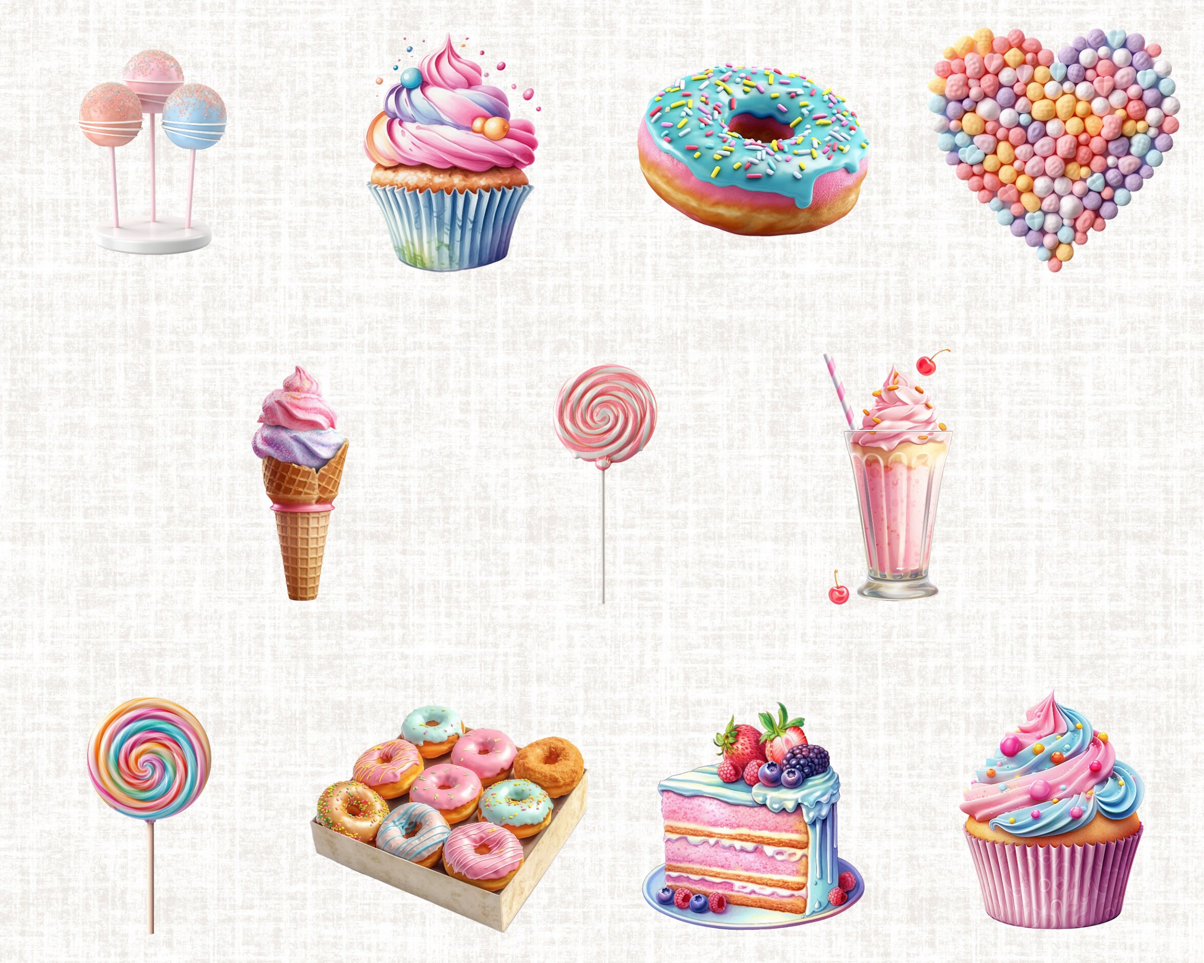 Pastel Sweets Clipart MEGA Bundle Pastel Birthday Clipart - Etsy