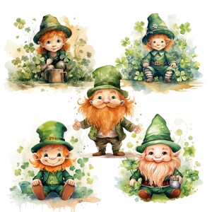 Cute Leprechaun Clipart St. Patrick's Day PNG Bundle Saint Patricks ...