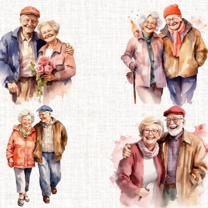 Elderly People Clipart, Grandma Illustration, Granny Clipart, Grandpa ...