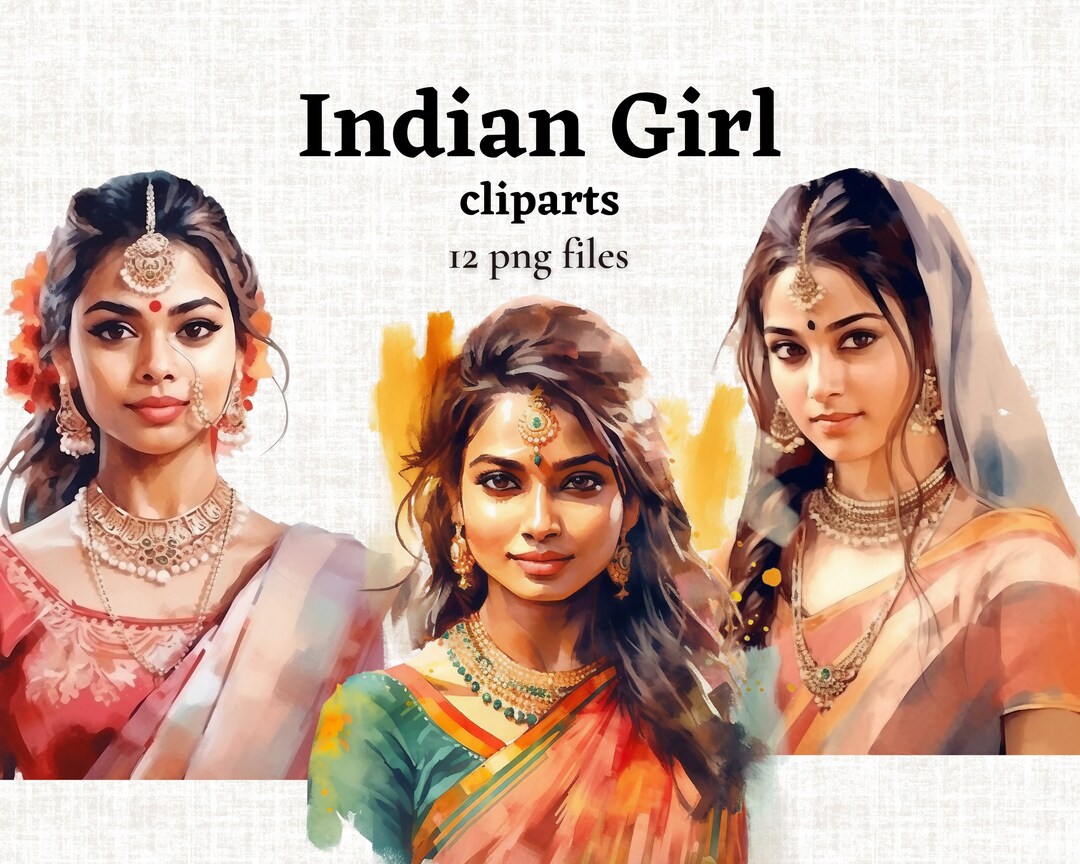 Indian Beauty Clipart, Indian Girl PNG, Hindu Woman Illustration ...