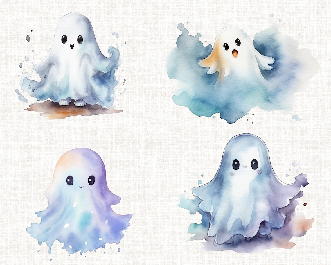 Cute Ghost Clipart Halloween Ghost PNG Ghost Drawing for - Etsy