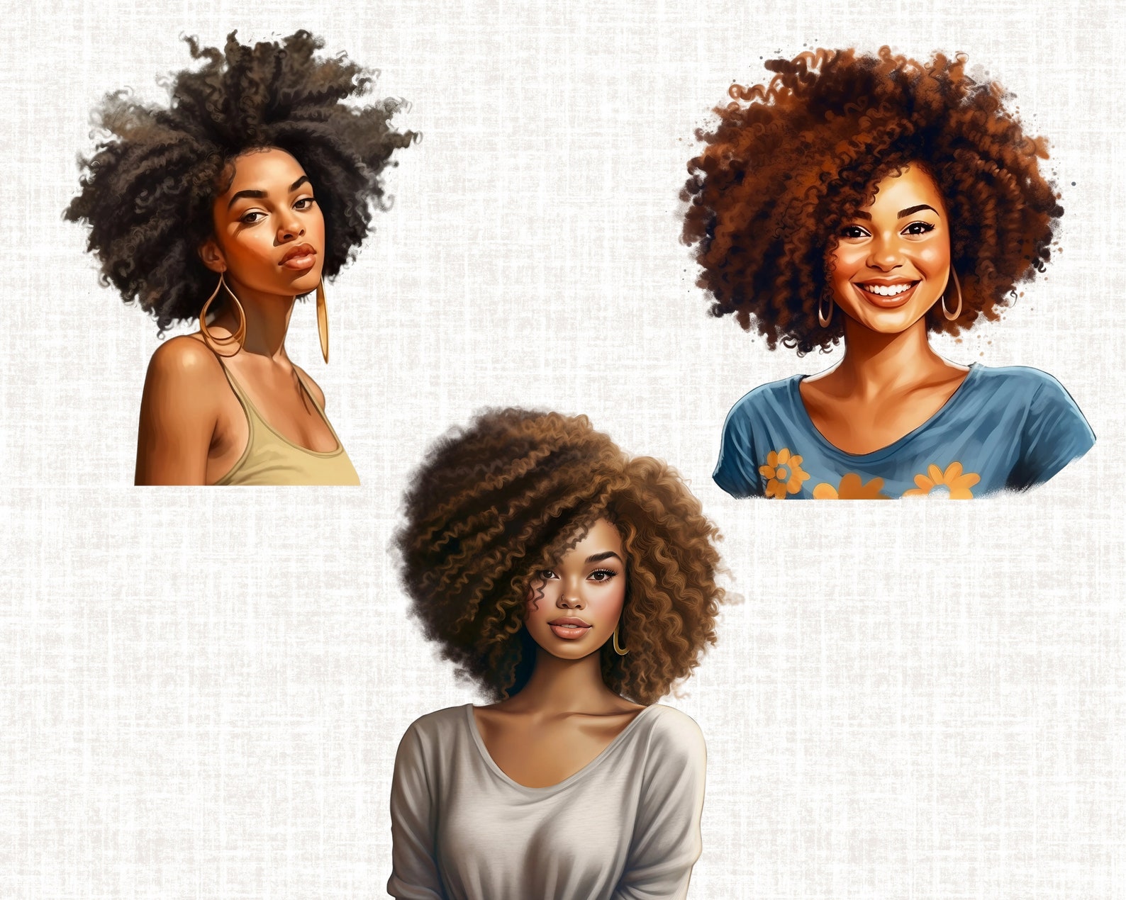 Afro Girl Clipart, Afro Hair Clipart, Black Girl Clipart, African ...