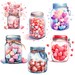 Love Jar Clipart Bundle, Watercolor Valentine Clipart Valentine Hearts ...