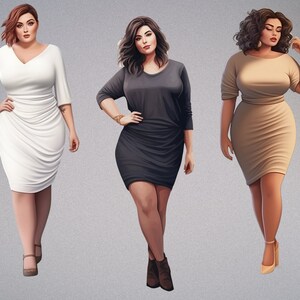 Curvy Girl Clipart, Fashion Girl PNG, Plus Size Girl Image, Plus Size ...