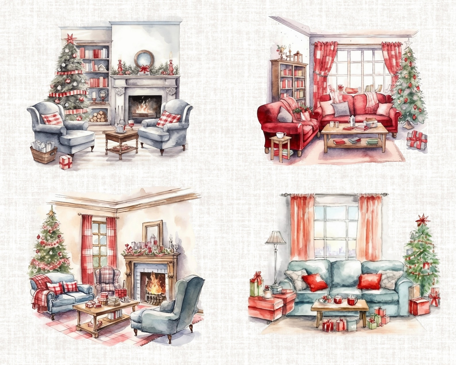 Cozy Christmas Clipart Cozy Christmas Room PNG Christmas - Etsy