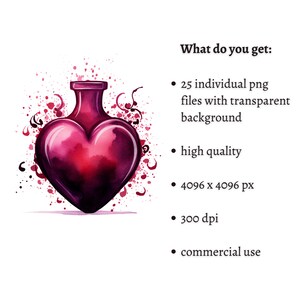 Love Potion Clipart Bundle Watercolor Valentines Day Clipart Valentine ...