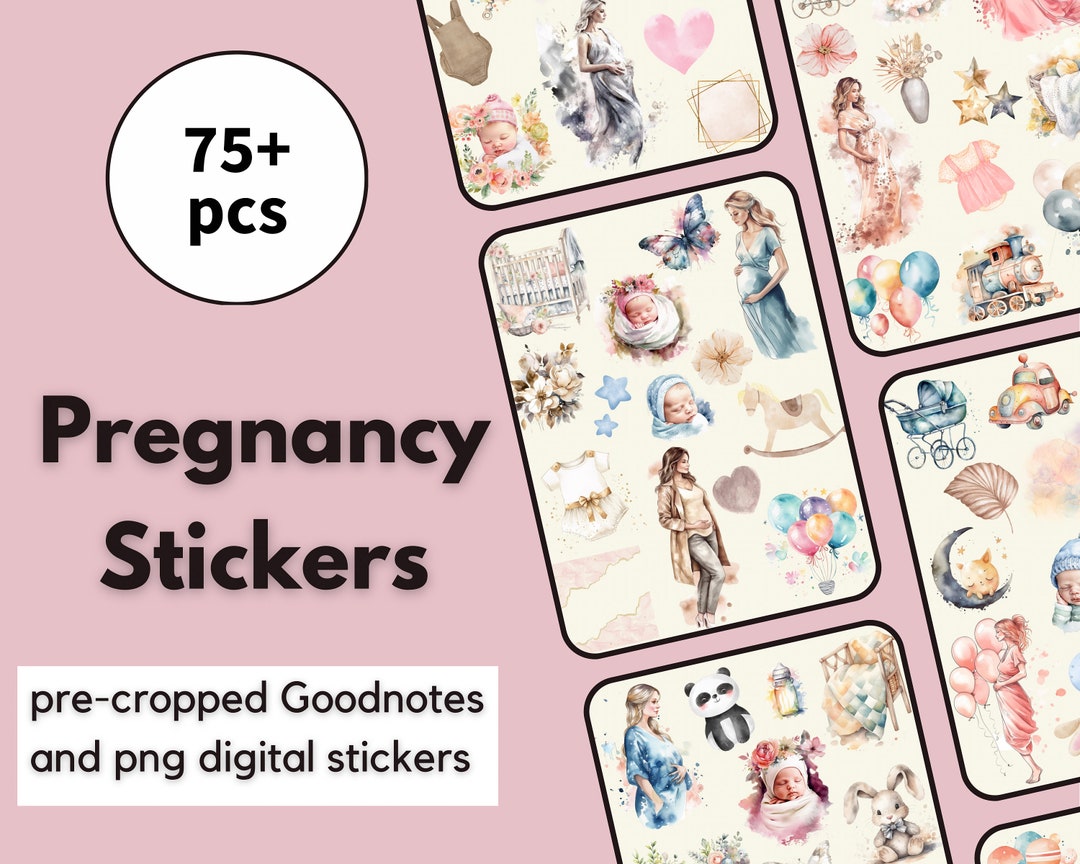 Pregnancy Stickers, Goodnotes Stickers, Digital Pregnancy Stickers, Pre ...
