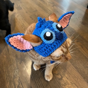 Stitch Hat for Cats, Lilo and Stitch Cat Costume, Crochet Hat for Pets ...
