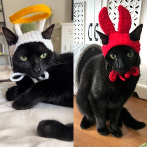Angel and Devil Cat Costume, Angel Halo and Devil Horns Cat Hats, Angel ...