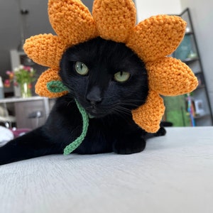 CROCHET PATTERN - Flower Cat Hat Crochet Pattern Digital PDF, Sunflower ...