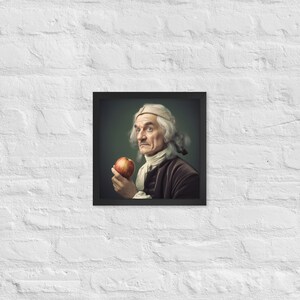 Sir Isaac Newton Poster Print - Depicting the Famous Apple Moment in ...