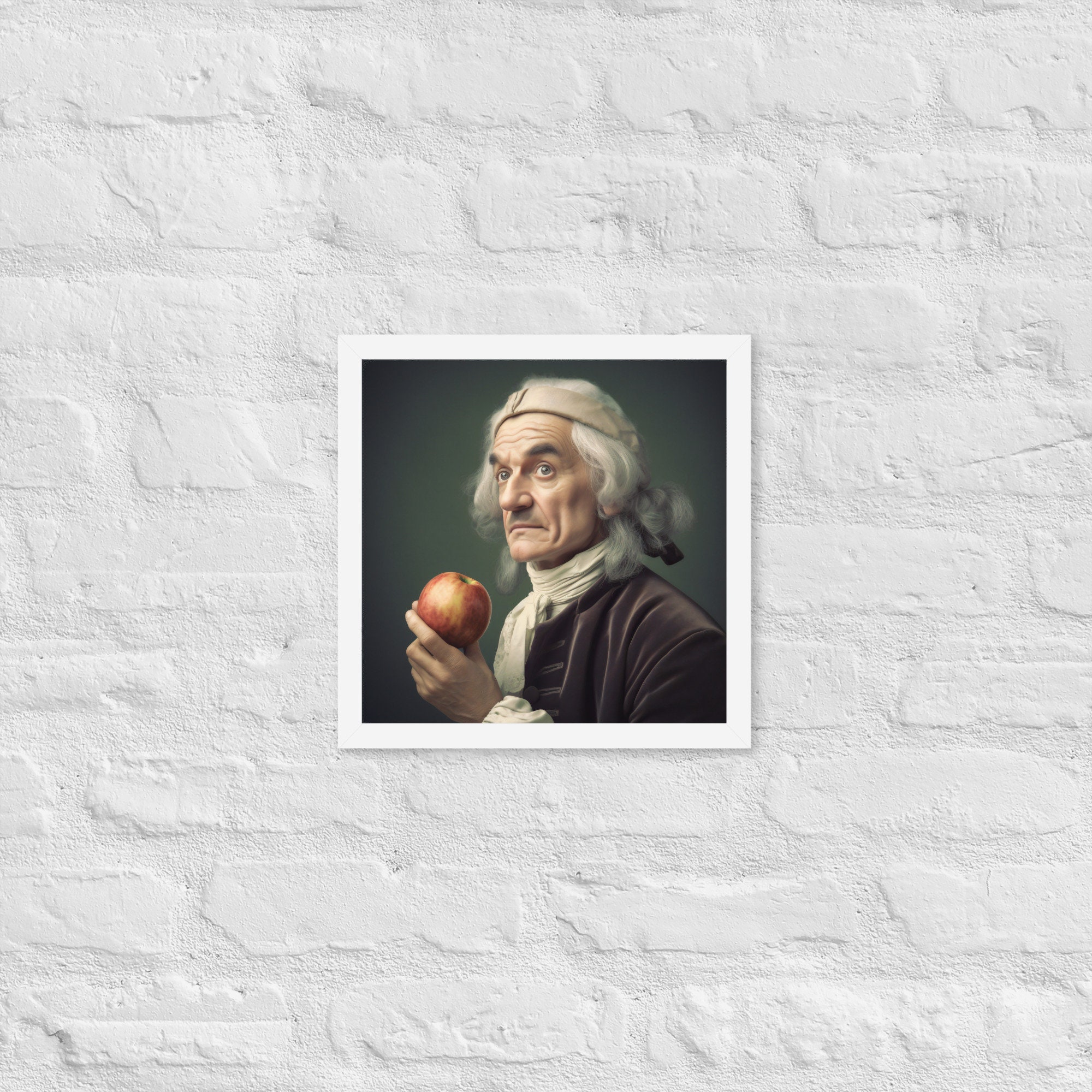 Sir Isaac Newton Poster Print Depicting the Famous Apple Moment in ...