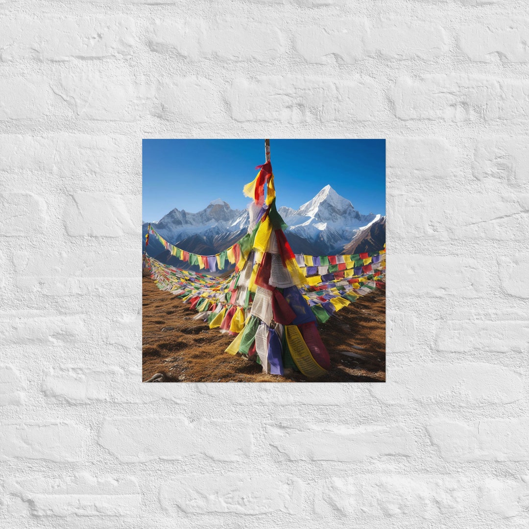 Tibetan Prayer Flags for Peace and Blessings - Premium Mindfulness Art ...