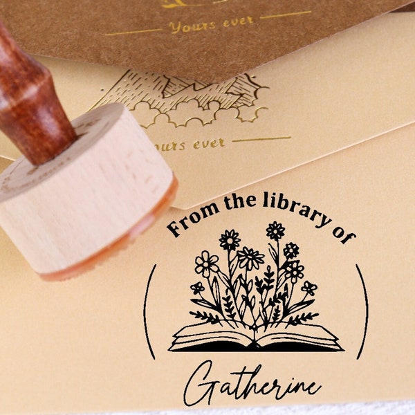 Library Stamp - Etsy