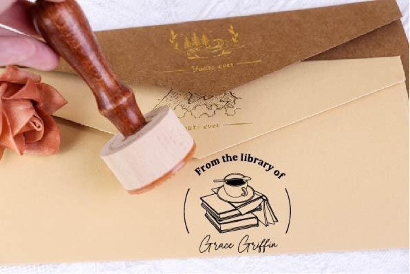 Custom Library Stamp,library STAMP, BOOK Stamp, Library of Stamp, From ...