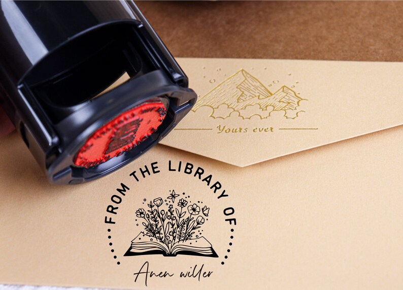 Personalized LIBRARY Stamp,custom Library Stamp, BOOK Stamp, Library of ...