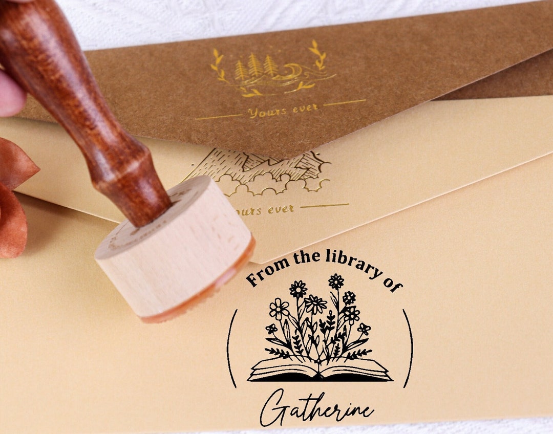 Custom Library Stamp,library STAMP, BOOK Stamp, Library of Stamp, From ...