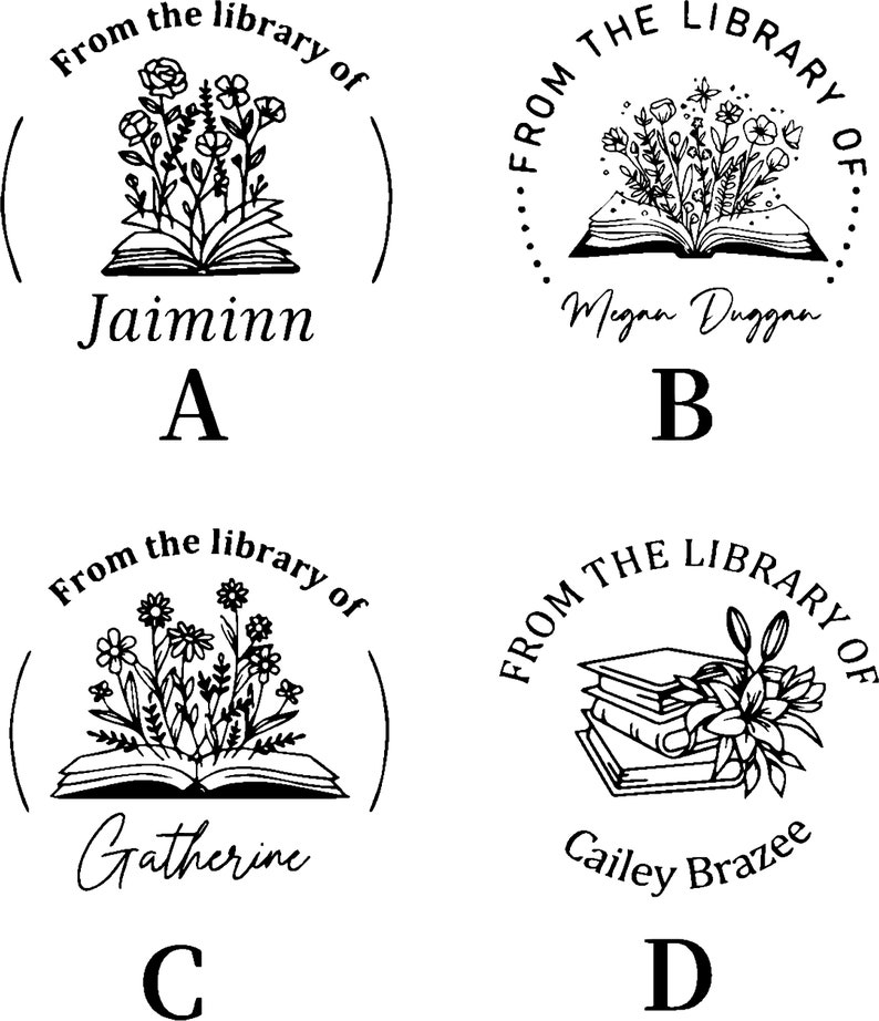Custom Library Stamp,library STAMP, BOOK Stamp, Library of Stamp, From ...
