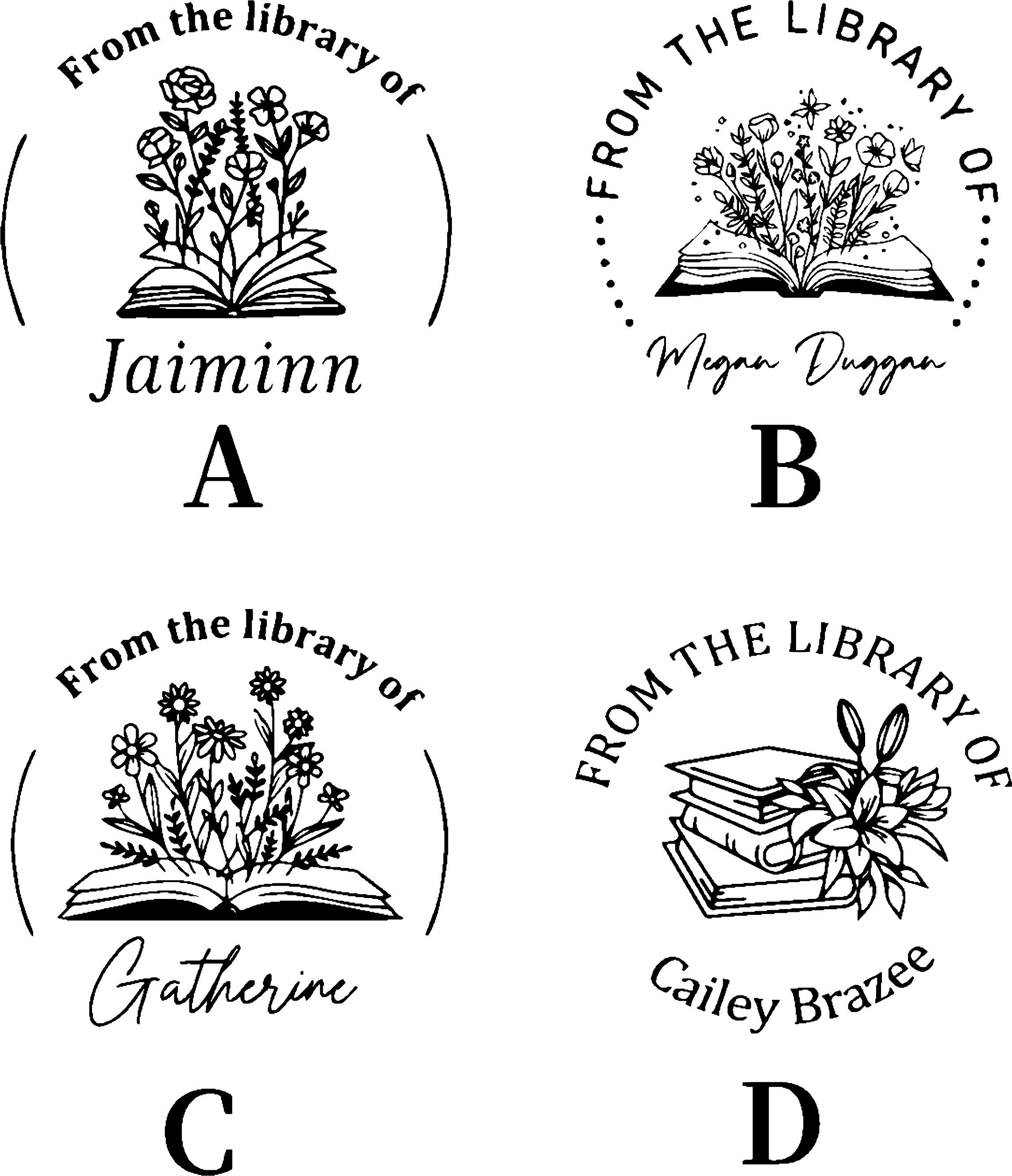 Custom Library Stamp,library STAMP, BOOK Stamp, Library of Stamp, From ...