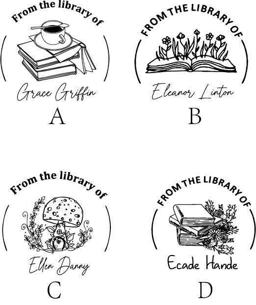Custom Library Stamp,library STAMP, BOOK Stamp, Library of Stamp, From ...