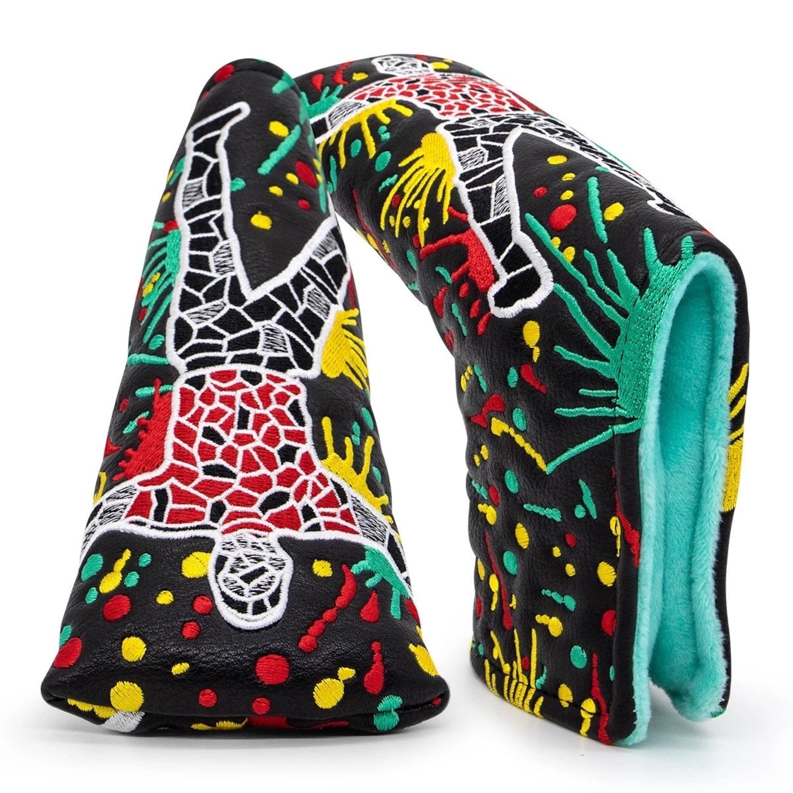 Golf Putter Headcover - Leather Blade Cover - Paint Splatter Golf Cover ...