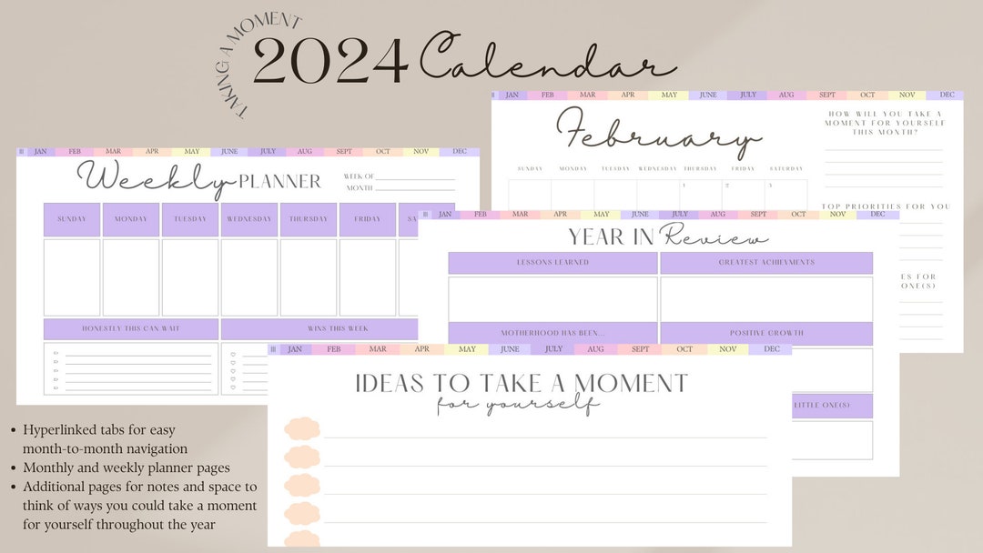 2024 Calendar Digital Calendar Mom Soft Life Still After Baby ...