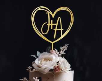 Gold Cake Topper for Weddings, Custom Cake Topper,personalized Cake ...
