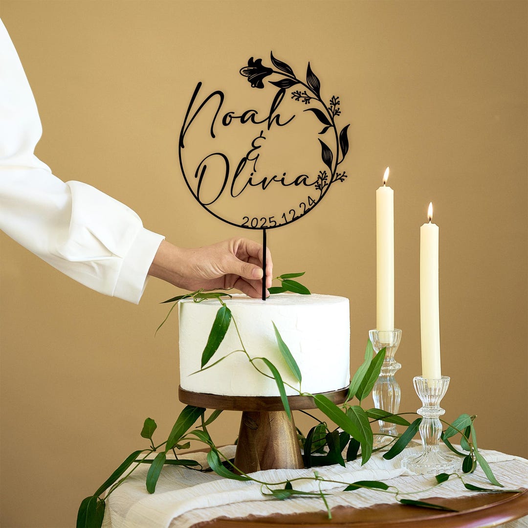 Custom Initial Wedding Cake Toppers, Gold Cake Topper for Wedding ...