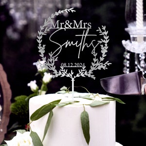 Custom Mr. Mrs Cake Toppers, Gold Cake Toppers for Wedding ...
