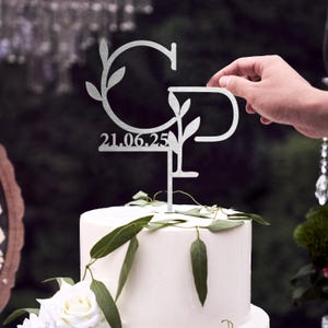 Custom Initial Wedding Cake Toppers, Gold Cake Topper for Wedding ...