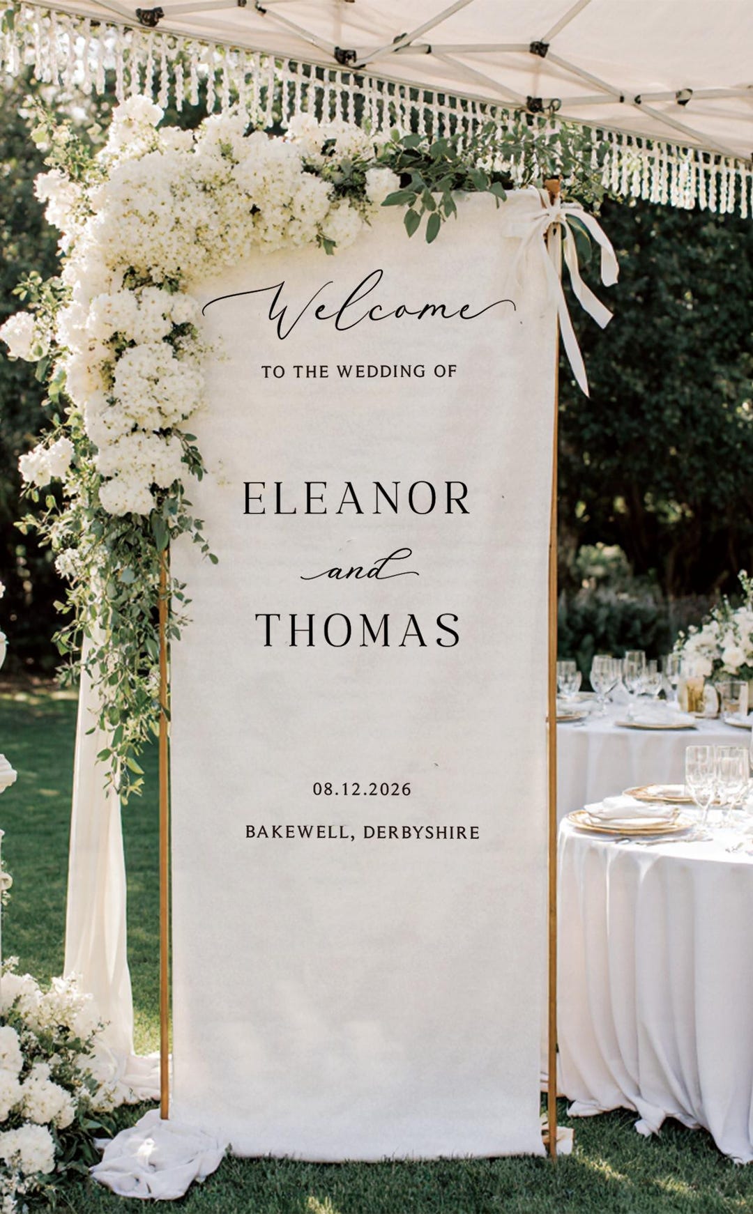 Custom Linen Wedding Sign, Fabric Wedding Sign, Custom Welcome Sign ...