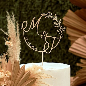 Custom Initial Wedding Cake Toppers, Gold Cake Topper for Wedding ...